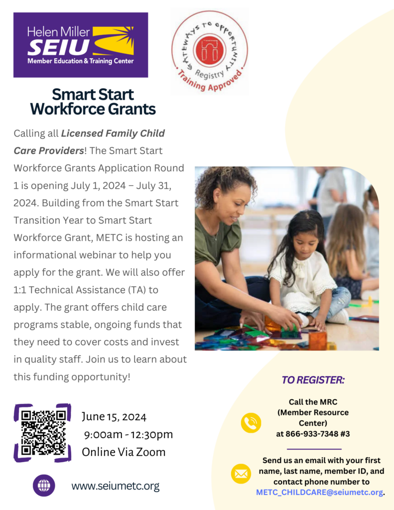 Smart Start Workforce Grant - Helen Miller SEIU Member Education ...